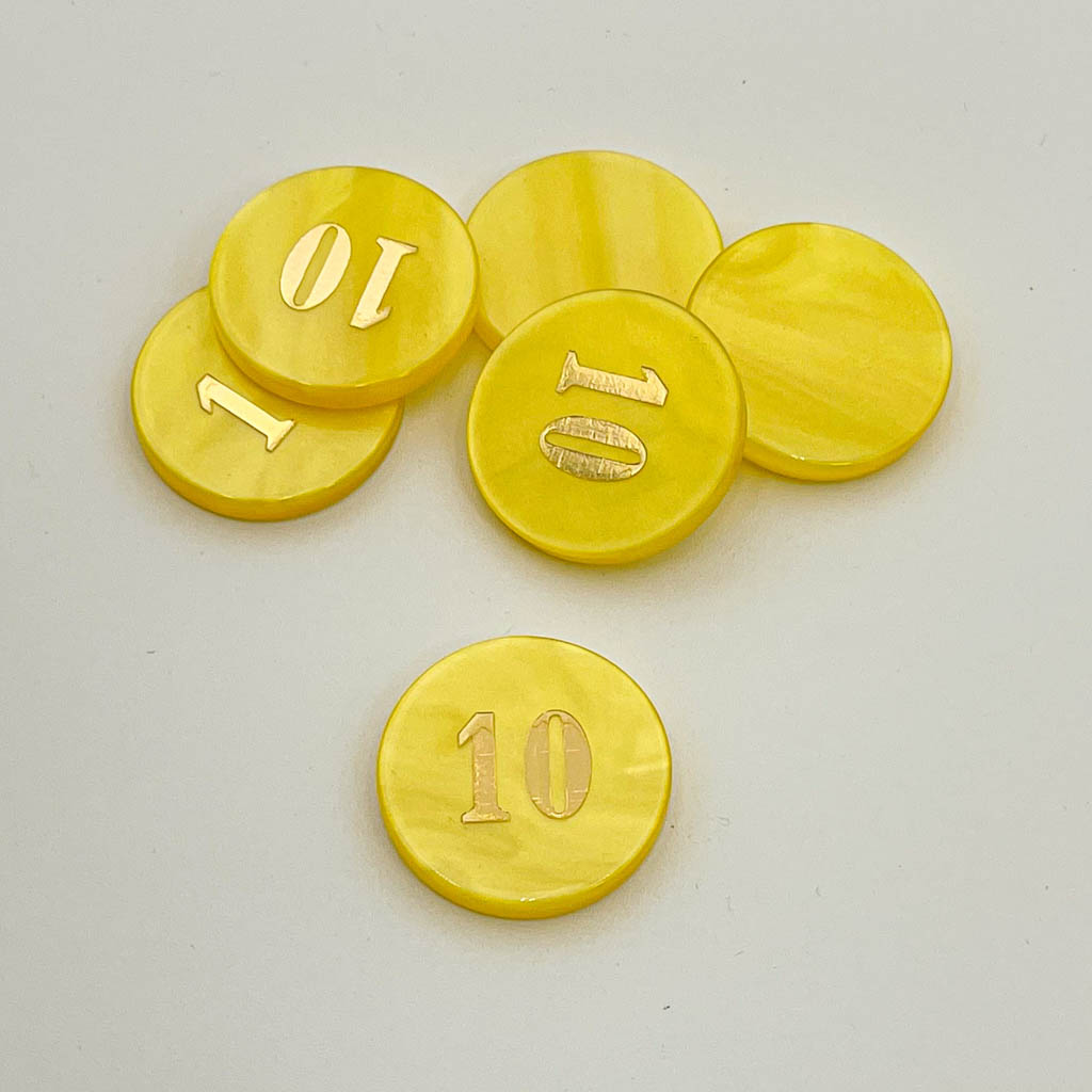 Jeton Nacré de Luxe - Valeur 10 - Cartes & Cie